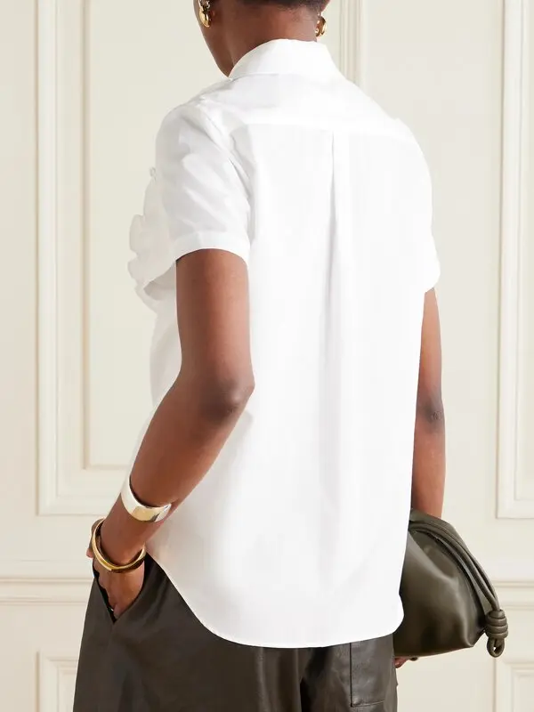 Comme Des Garçons Pleated Ruffled Cotton-poplin Shirt