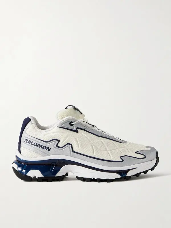 SALOMON Xt-slate Lace-up Rubber-trimmed Mesh Sneakers - Gray