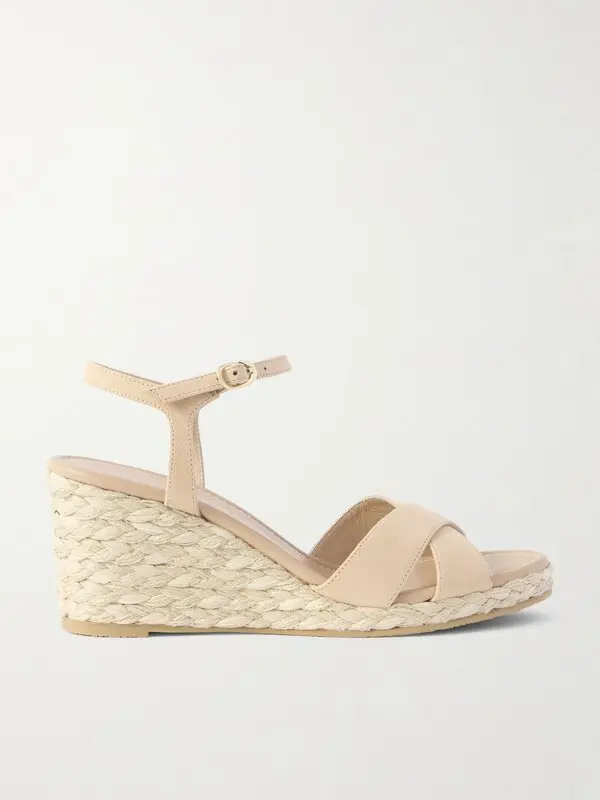 STUART WEITZMAN Dayna Suede Espadrille Wedge Sandals