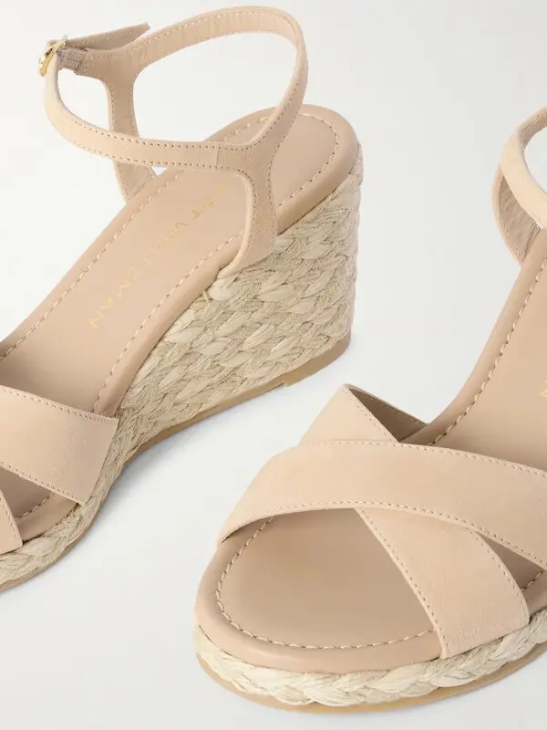 STUART WEITZMAN Dayna Suede Espadrille Wedge Sandals