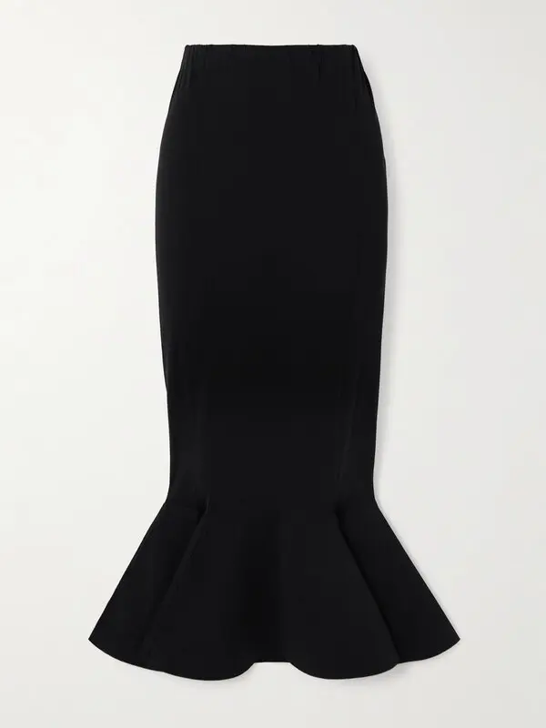 Marni Pleated Cotton-jersey Midi Skirt - Black
