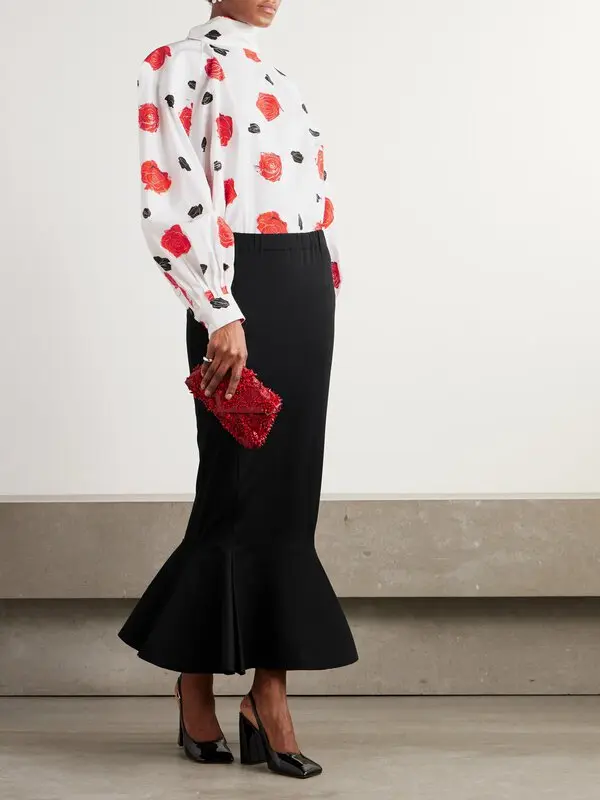 Marni Pleated Cotton-jersey Midi Skirt