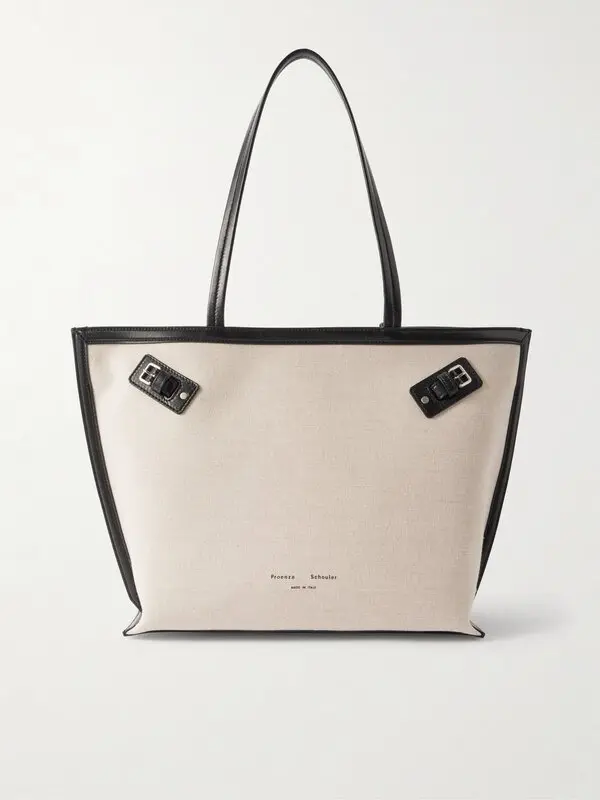 Proenza Schouler Days Canvas Tote With Leather Trim - Neutrals