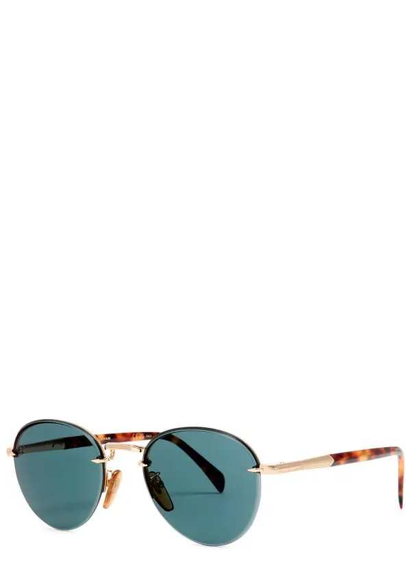DB EYEWEAR BY DAVID BECKHAM Rimless Round-frame Sunglasses - Gold