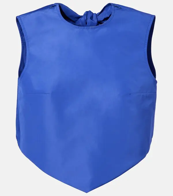 PATOU Open-back Faille Top - Blue
