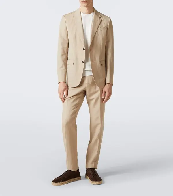 Zegna Triple Stitch Suede Espadrilles - Brown
