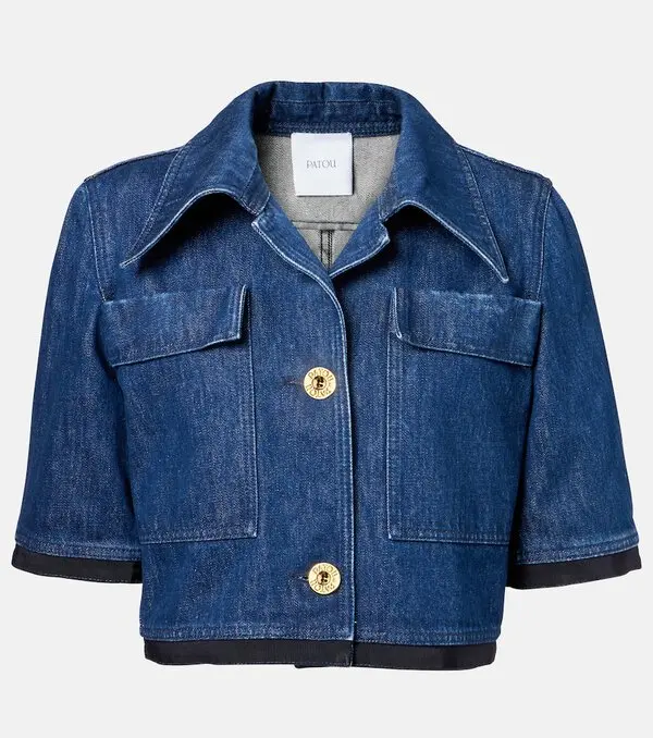 PATOU Cropped Denim Jacket - Blue