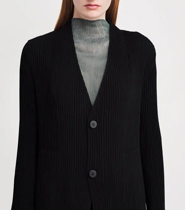 Issey Miyake Pleated Longline Coat