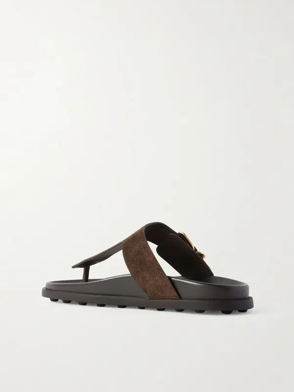 TOD'S Buckled Suede Sandals