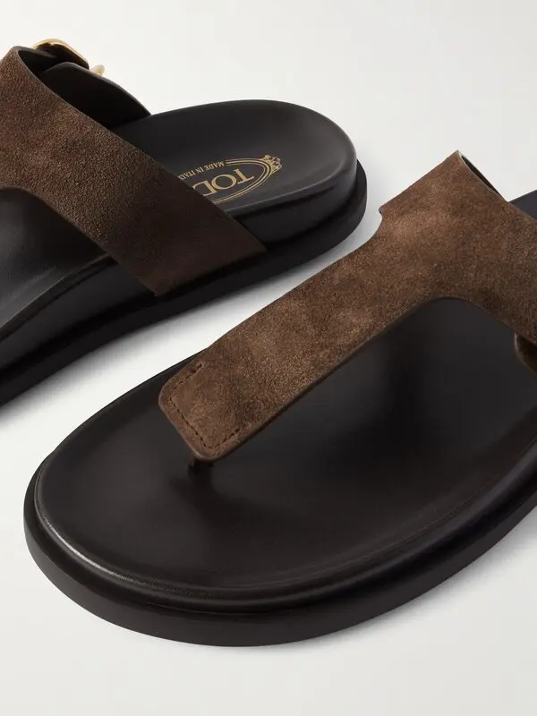 TOD'S Buckled Suede Sandals