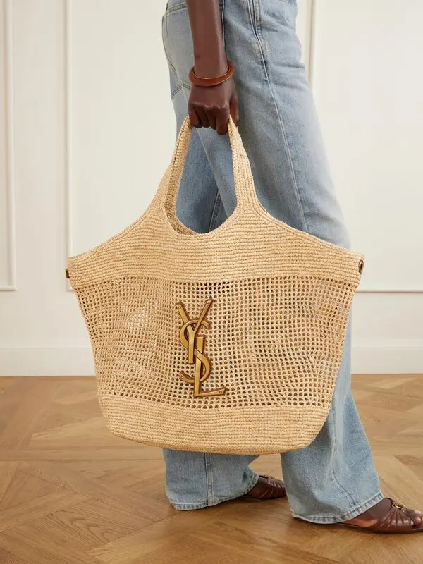 Saint Laurent Icare Maxi Raffia Tote - Neutrals