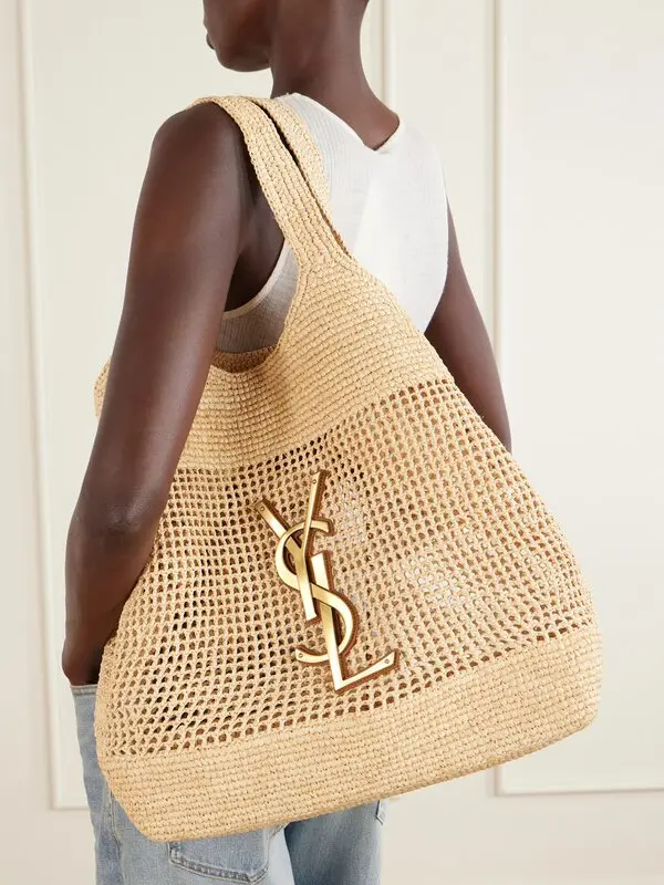 Saint Laurent Icare Maxi Raffia Tote - Neutrals