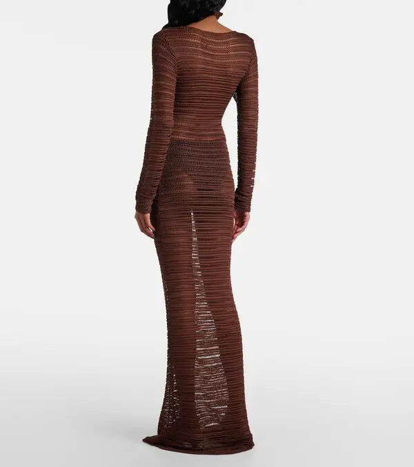 AYA MUSE Open-knit Maxi Dress