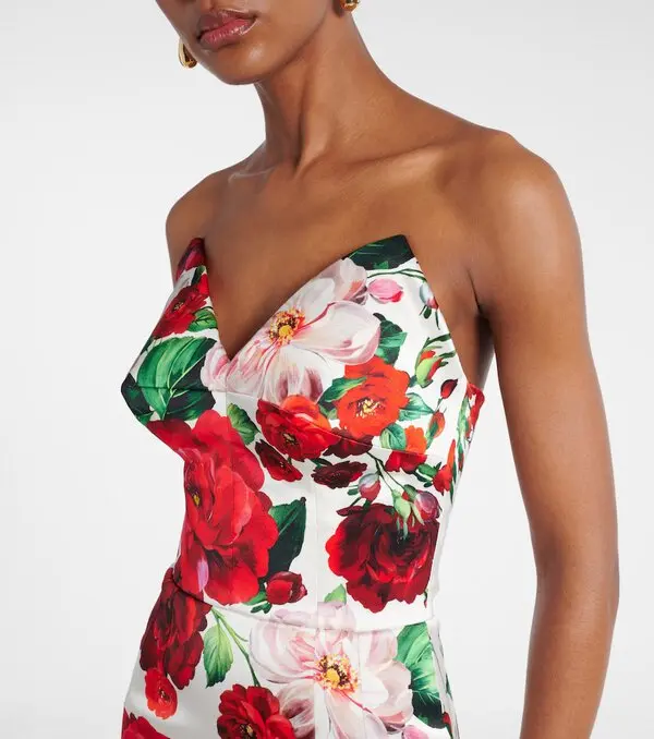 Dolce & Gabbana Floral Midi Dress - Red