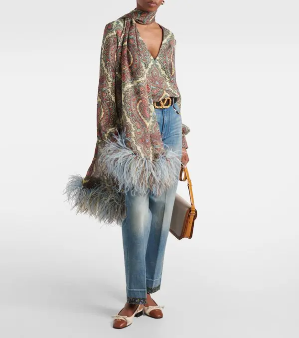 Valentino Garavani Voyage Imaginaire Silk Georgette Blouse