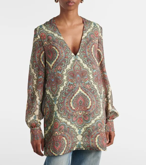 Valentino Garavani Voyage Imaginaire Silk Georgette Blouse