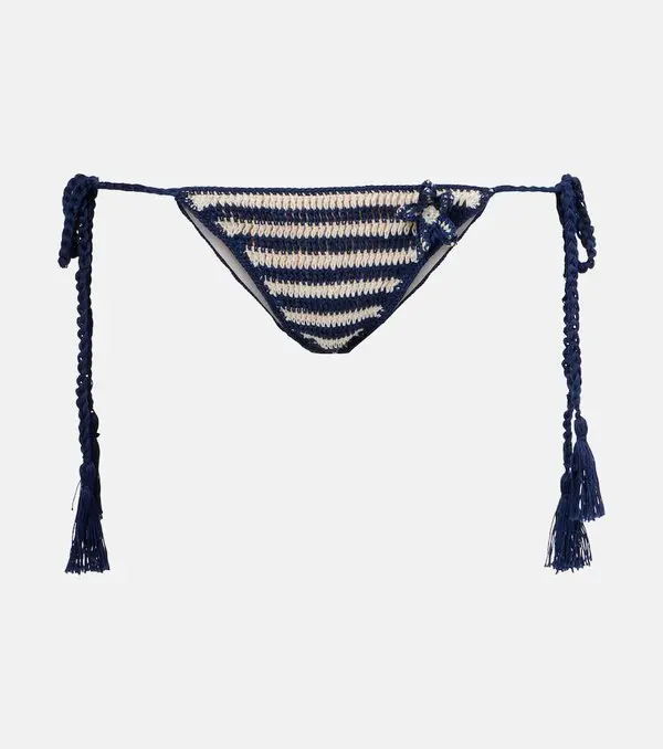 Anna Kosturova Gabrielle Crochet Bikini Bottoms - Blue