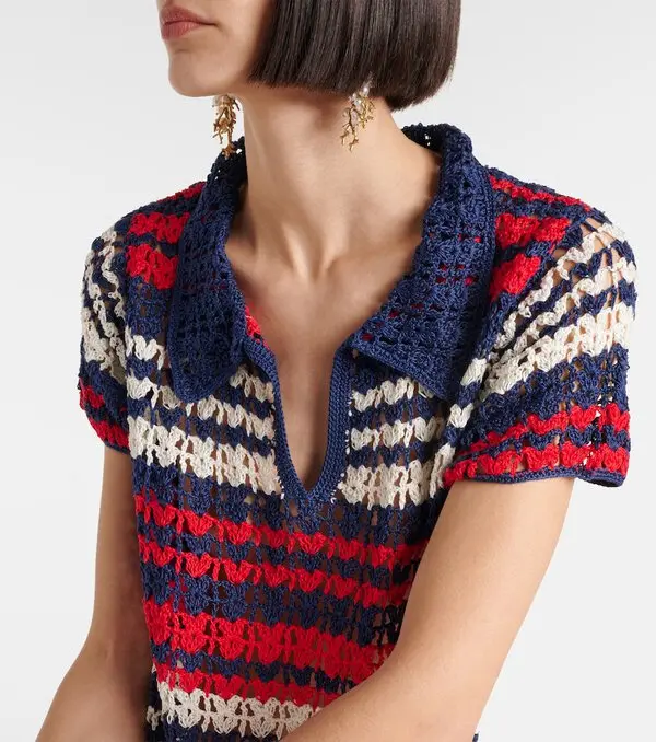 Anna Kosturova Crochet Cotton Polo Dress