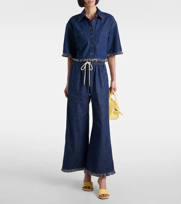 Zimmermann Rhiannon Fringed Denim Shirt