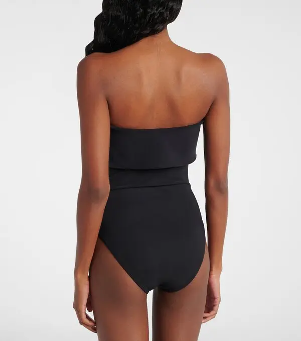 KARLA COLLETTO Embellished Strapless Swimsuit - Black