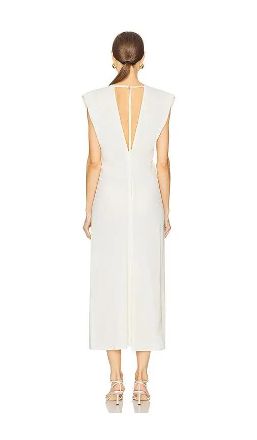 ST. AGNI Plunge Drape Dress In . Also
