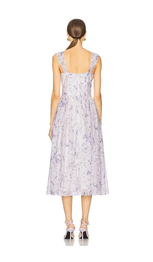 Bardot Midi Dress With Lace Trim