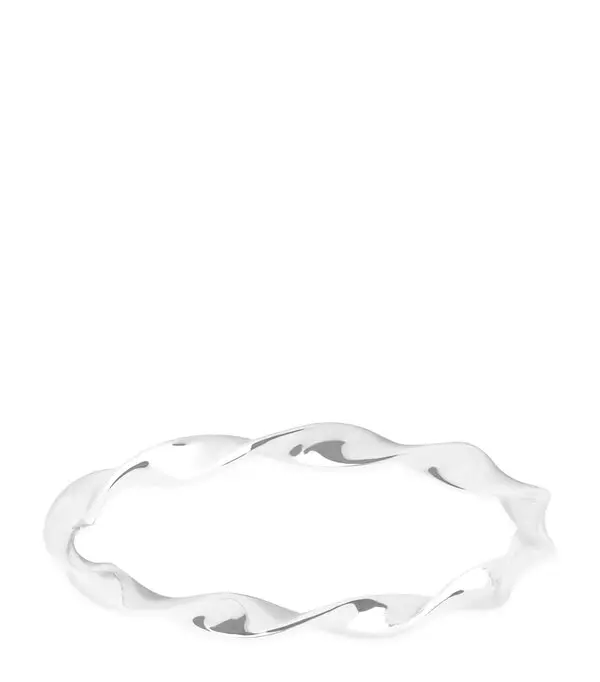 ASTRID & MIYU 14 Karat White Gold Twist Ring - Silver