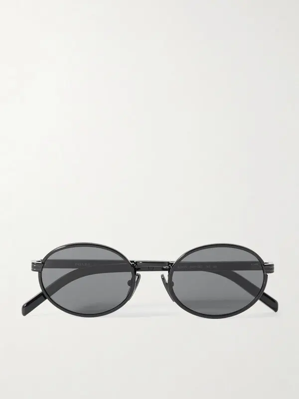 Prada Oval-frame Metal Sunglasses - Black