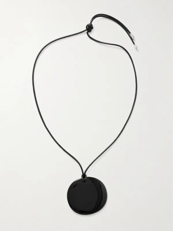 SOPHIE BUHAI Large Full Moon Onyx And Silver Necklace - Black