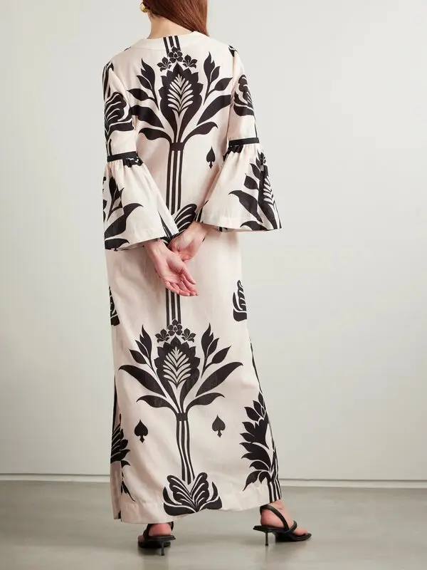 ANDRES OTALORA Rajasthan Printed Linen Maxi Dress