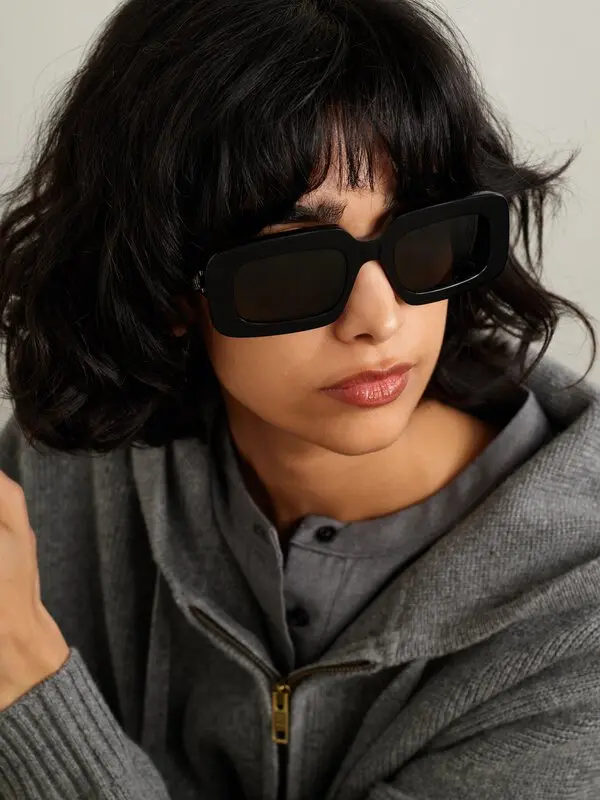 Celine Triomphe Oversized Square Acetate Sunglasses - Black