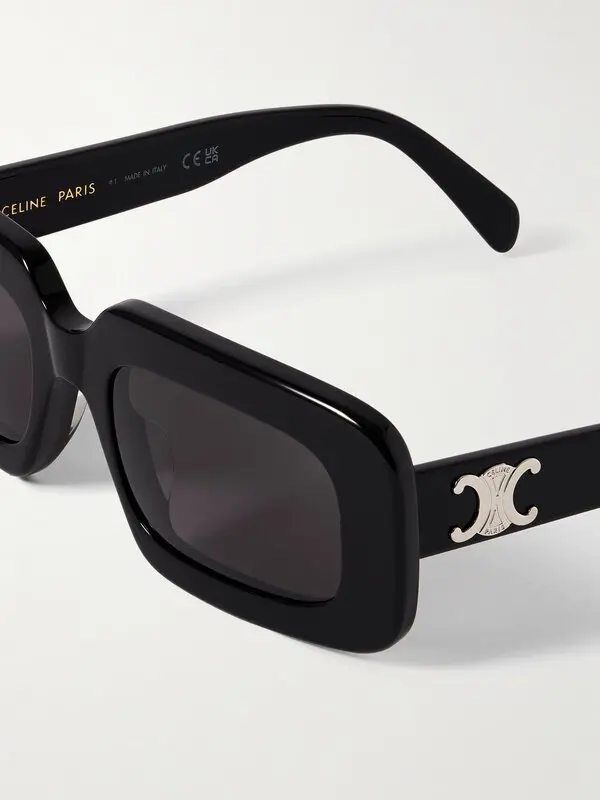 Celine Triomphe Oversized Square Acetate Sunglasses - Black