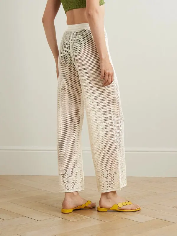 Calle Del Mar Crocheted Wide-leg Trousers