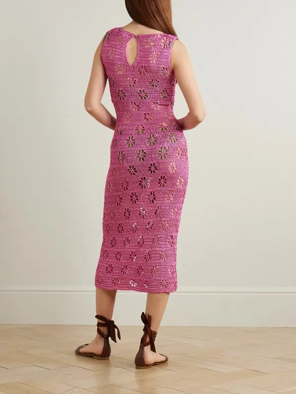 Calle Del Mar Crocheted Midi Dress