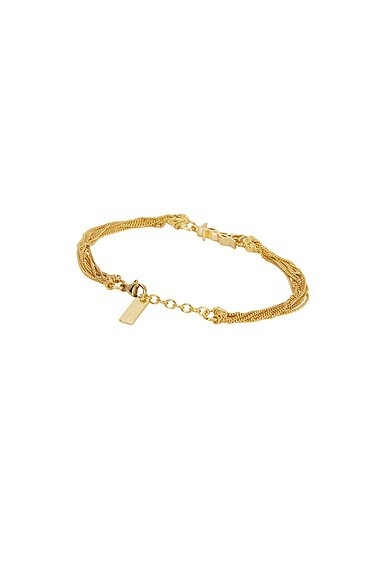 Saint Laurent Cassandre Charm Layered Bracelet - Dore
