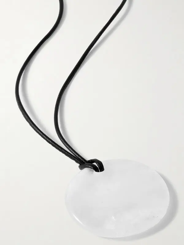 SOPHIE BUHAI Medium Full Moon Cord Necklace With Quartz And Silver - Neutrals