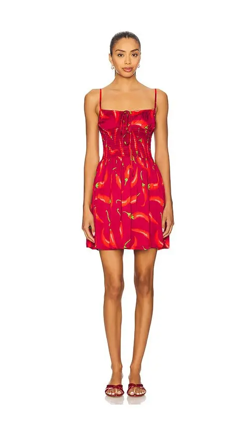 LESLIE AMON Slip Corset Mini Dress - Red