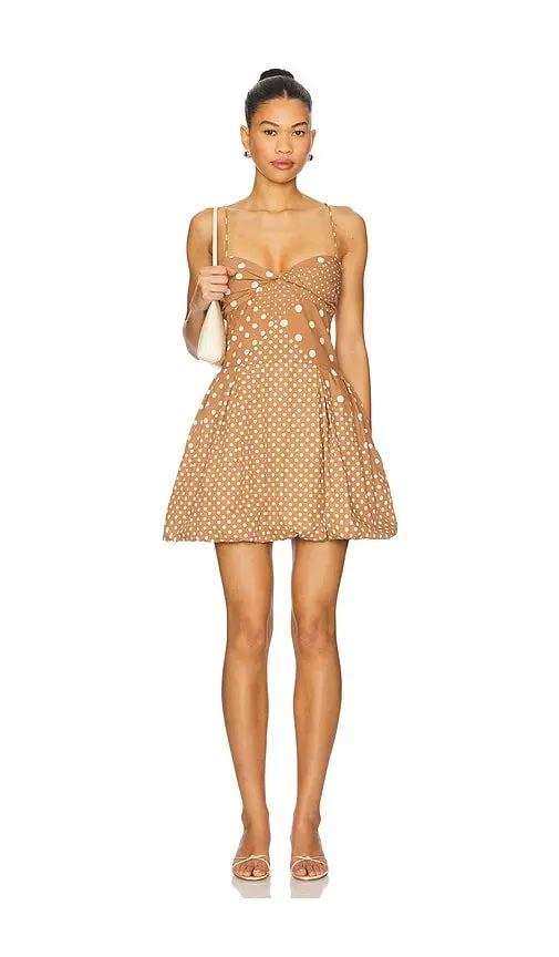 SWF Fitted Balloon Mini Dress - Brown
