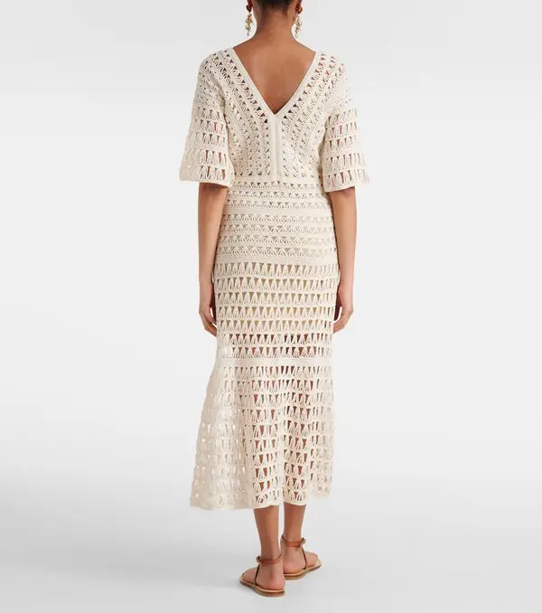 Anna Kosturova Crochet Cotton Maxi Dress