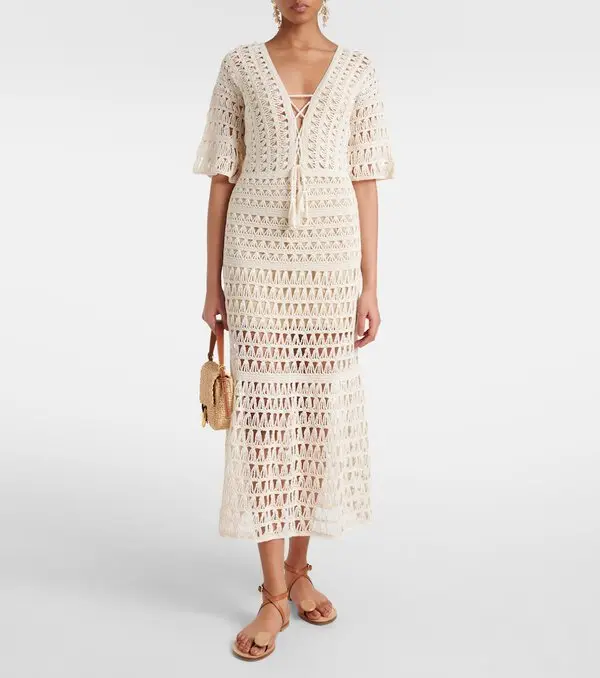 Anna Kosturova Crochet Cotton Maxi Dress
