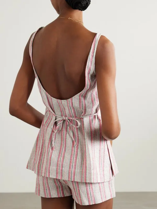 Faithfull The Brand Var' Open Back Striped Tank - Pink