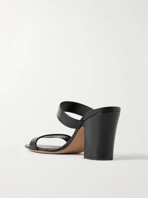 THE ROW Awar Leather Heeled Sandals - Black