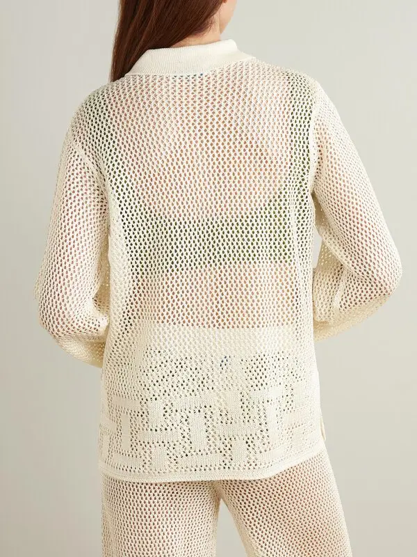 Calle Del Mar Crocheted Collar Cardigan