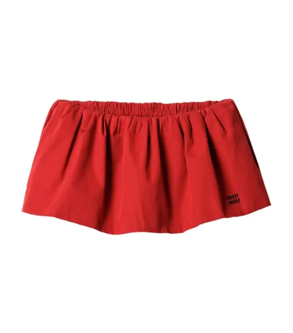 Miu Miu Cotton Poplin Mini Skirt