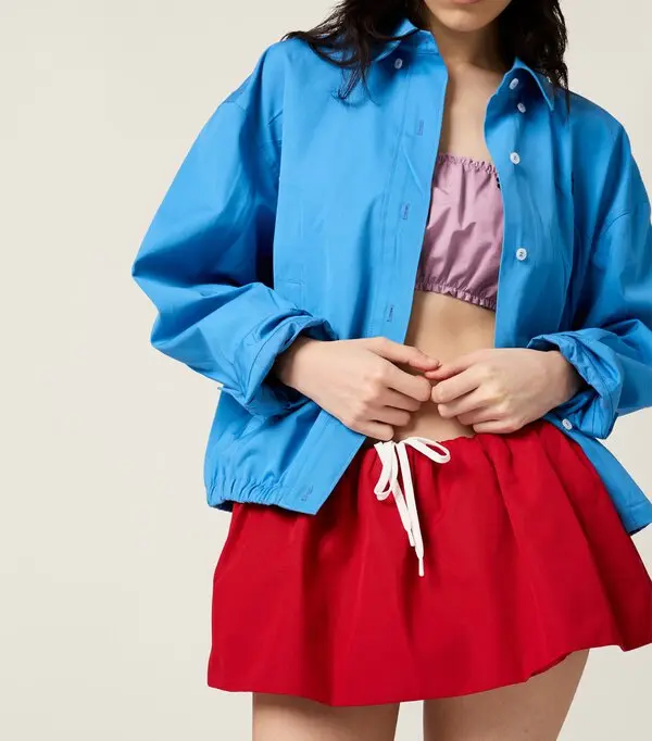 Miu Miu Cotton Poplin Mini Skirt