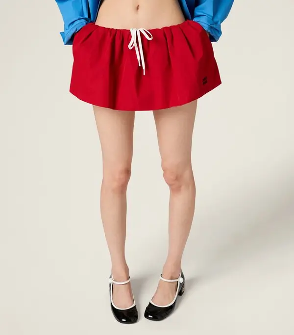 Miu Miu Cotton Poplin Mini Skirt