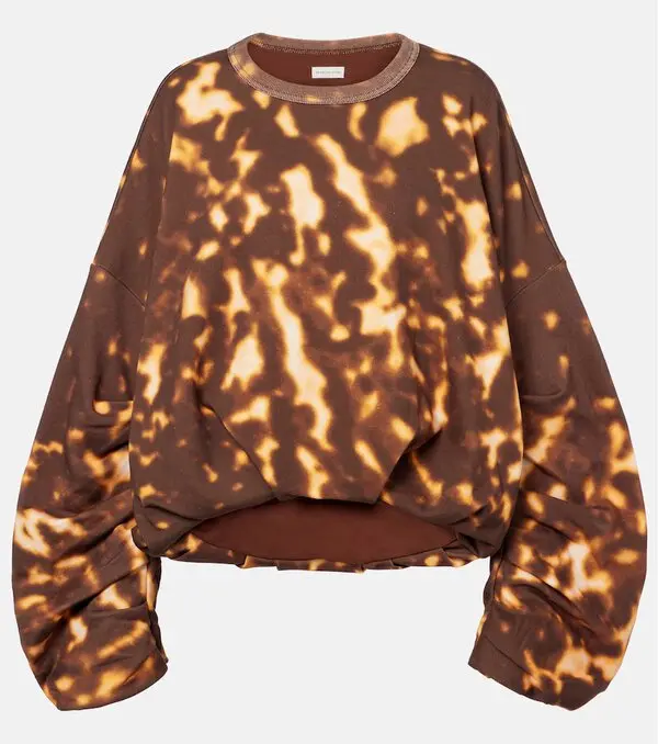 Dries Van Noten Printed Cotton Sweatshirt - Brown