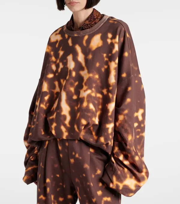 Dries Van Noten Printed Cotton Sweatshirt - Brown