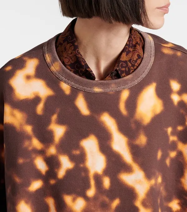 Dries Van Noten Printed Cotton Sweatshirt - Brown
