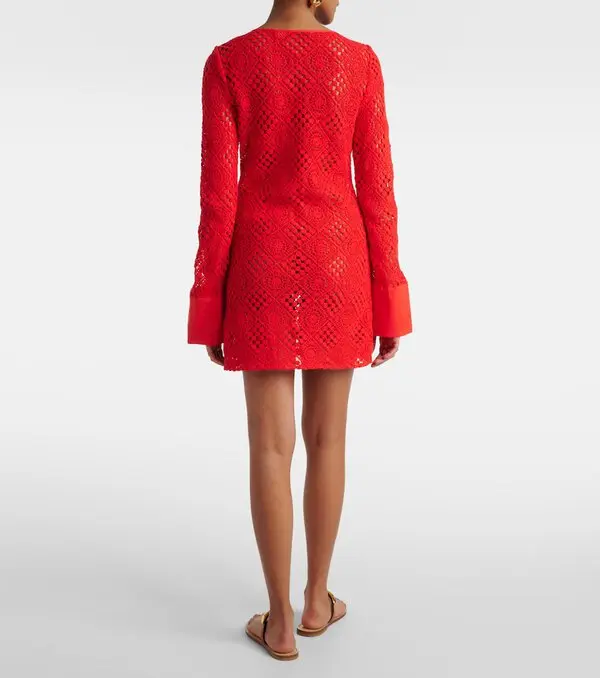 SIR. Rayure Crochet Minidress - Red